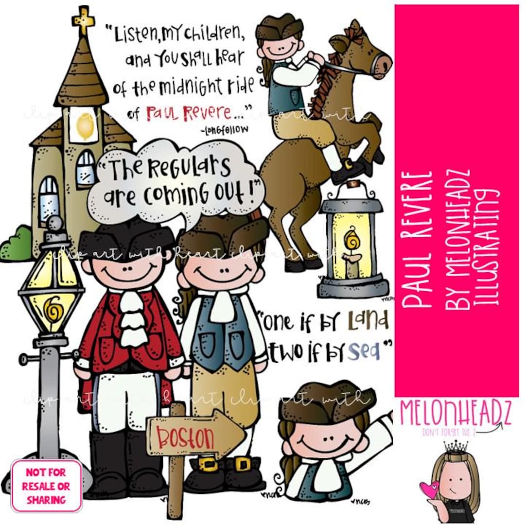 Paul Revere Clip Art, Historical Figure COLORED Version - Etsy