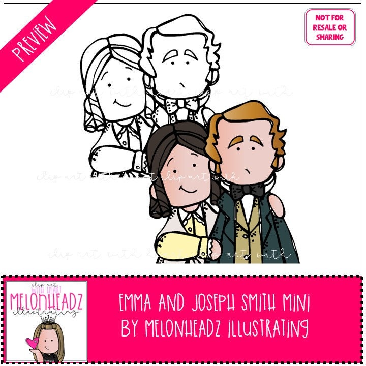 Emma and Joseph Smith Clip Art, LDS History Clip Art, LDS Clip Art Mini ...