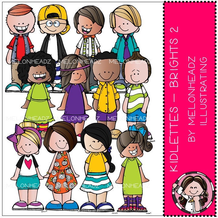 Kidlettes Clip Art - Brights - Part 2 - COMBO PACK - Etsy
