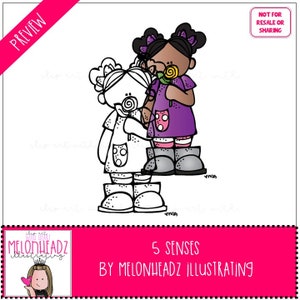 5 Senses Clip Art Digi Stamps COMBO PACK - Etsy