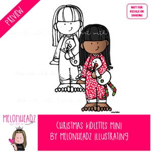 Christmas Kidlettes Clip Art Digi Stamp Mini - Etsy
