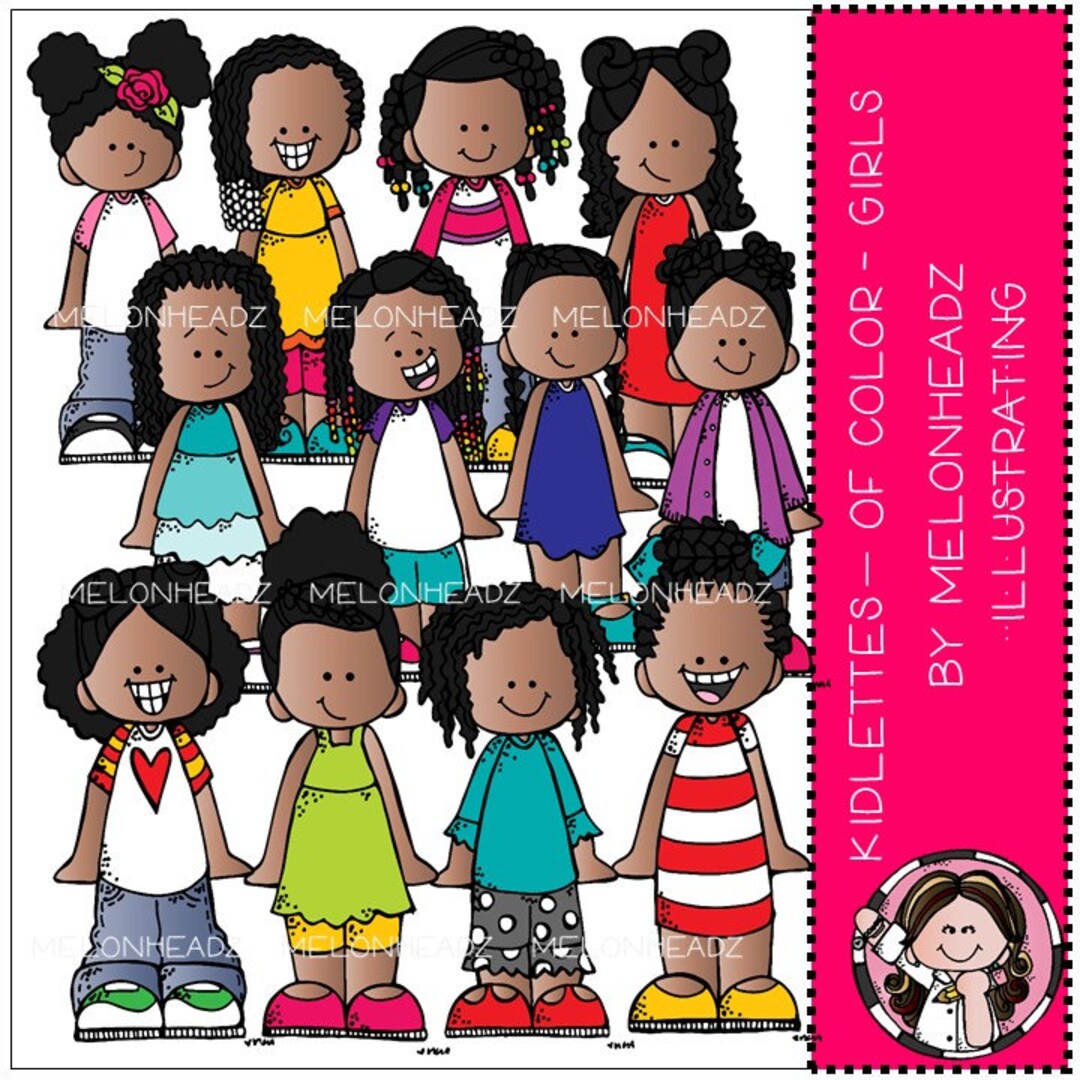 Kidlettes Clip Art - of Color - Girls - COMBO PACK - Etsy