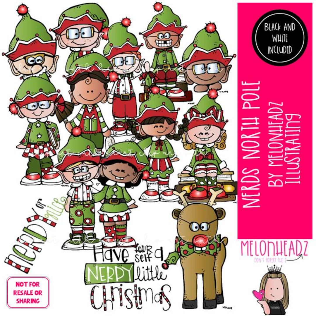 Nerds North Pole Clip Art, Christmas, Elves Combo Pack - Etsy Canada