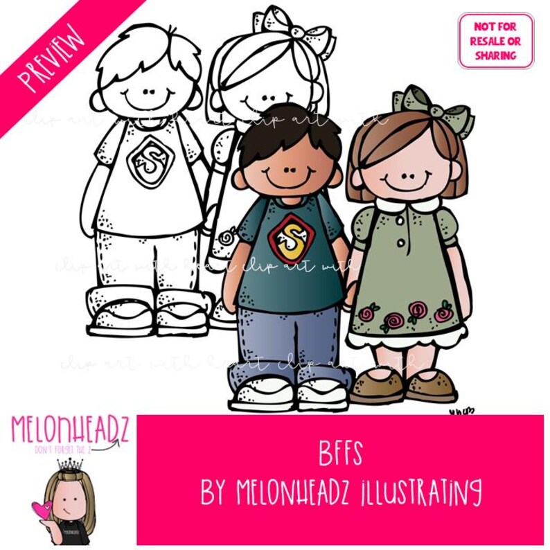 BFFS Clip Art, Best Friends, Kids COMBO PACK - Etsy
