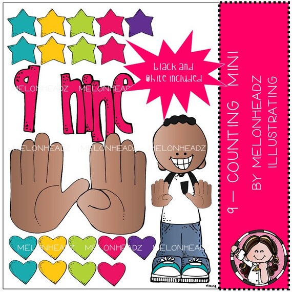 9 Counting Clip Art Mini | Etsy