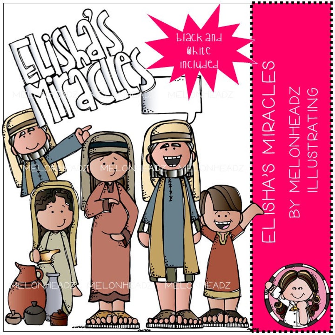 Elisha's Miracles Clip Art Bible Mini - Etsy