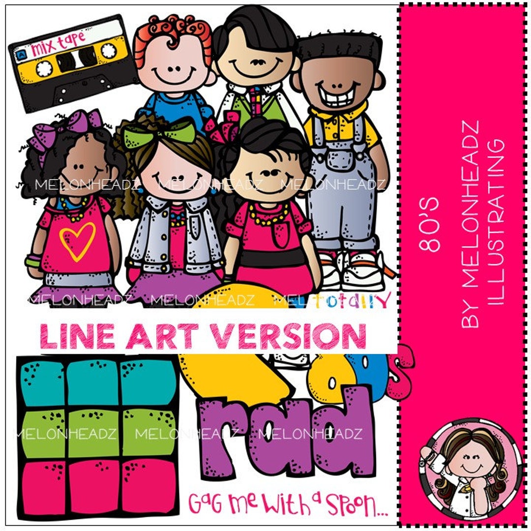 80s Clip Art Part 1 - LINE ART - Etsy