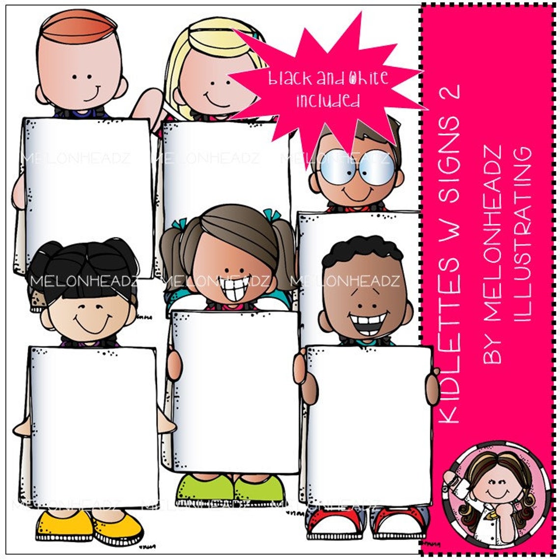 Kidlettes Clip Art - With Signs - Mini - Etsy