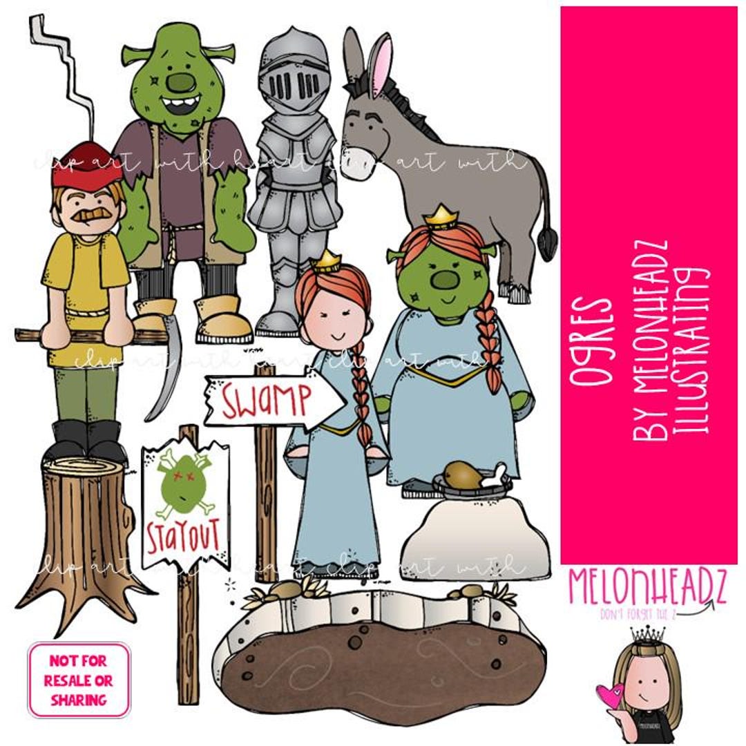 Ogres Clip Art Literature Clip Art Book Companion Clip Art COLORED ...
