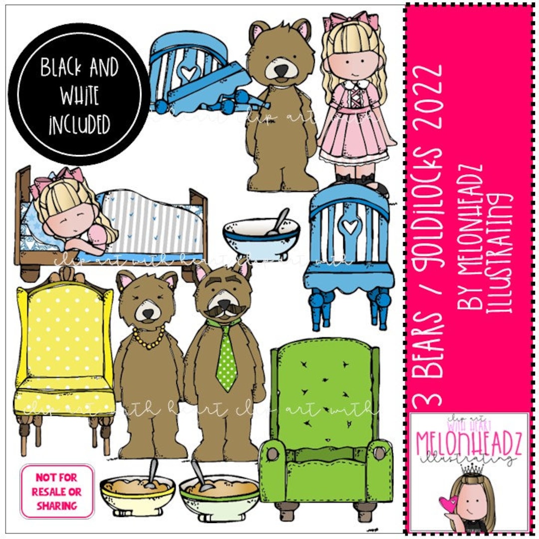 3 Three Bears / Goldilocks Clip Art 2022 Digi Stamps COMBO PACK - Etsy UK