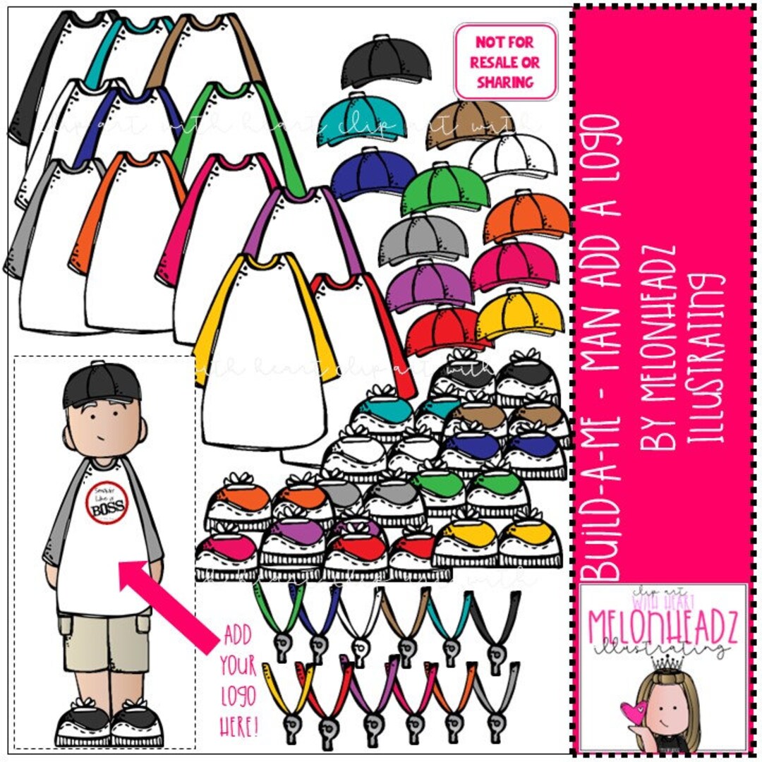 Build-a-me Man Clip Art - COMBO PACK - Etsy