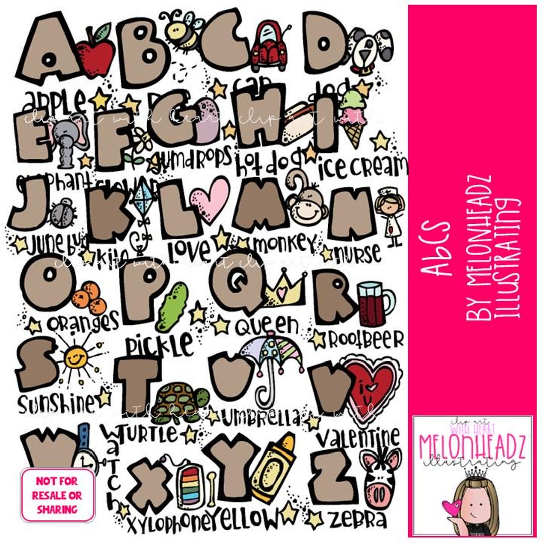 ABC Clip Art Alphabet Clip Art, Letters Clip Art COLORED Version - Etsy