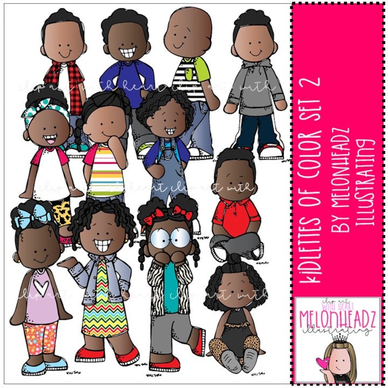 Kidlettes of Color Clip Art Set 2 COMBO PACK - Etsy
