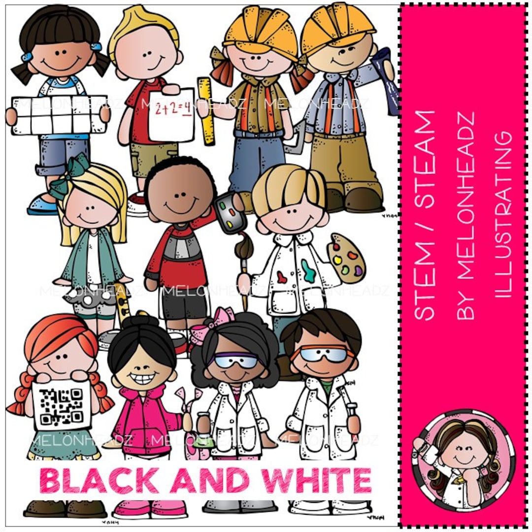 STEM / STEAM Clip Art - Black and White - Etsy