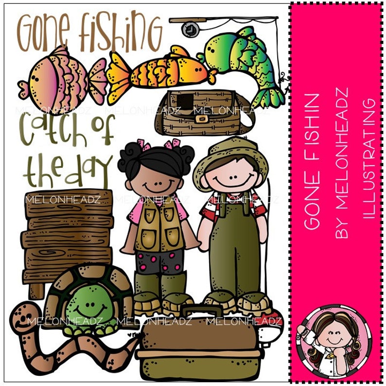Fishing Clip Art Gone Fishin - Etsy