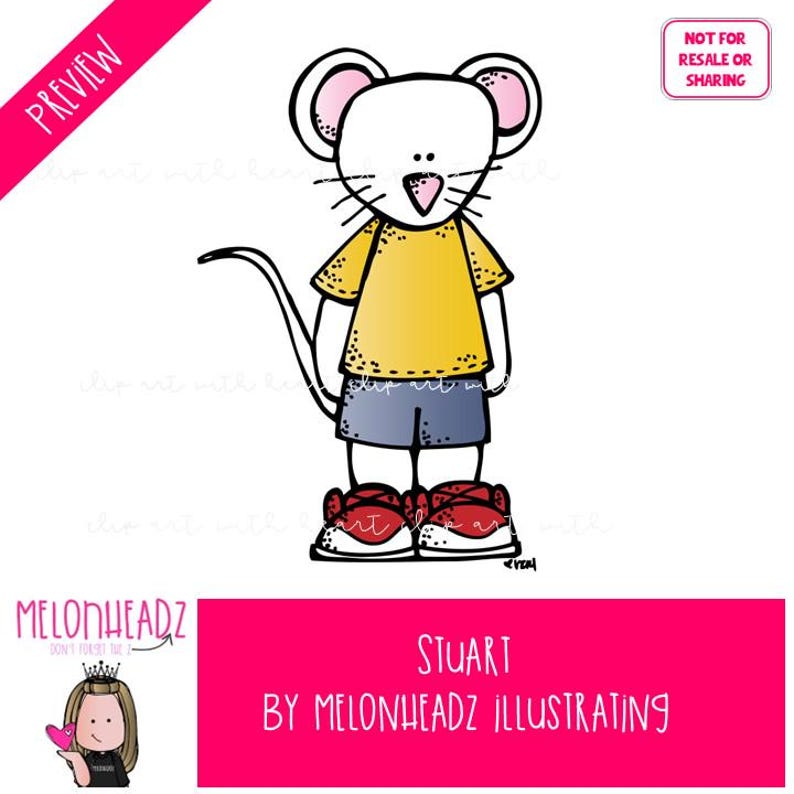 Stuart Clip Art, Mouse, Literature, Book Companion COLORED Version ...