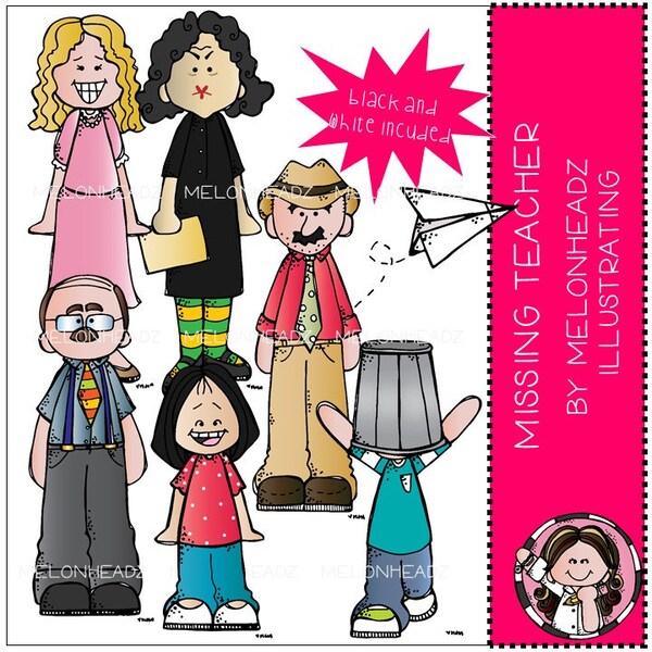 Melonheadz Teacher Clipart - Etsy