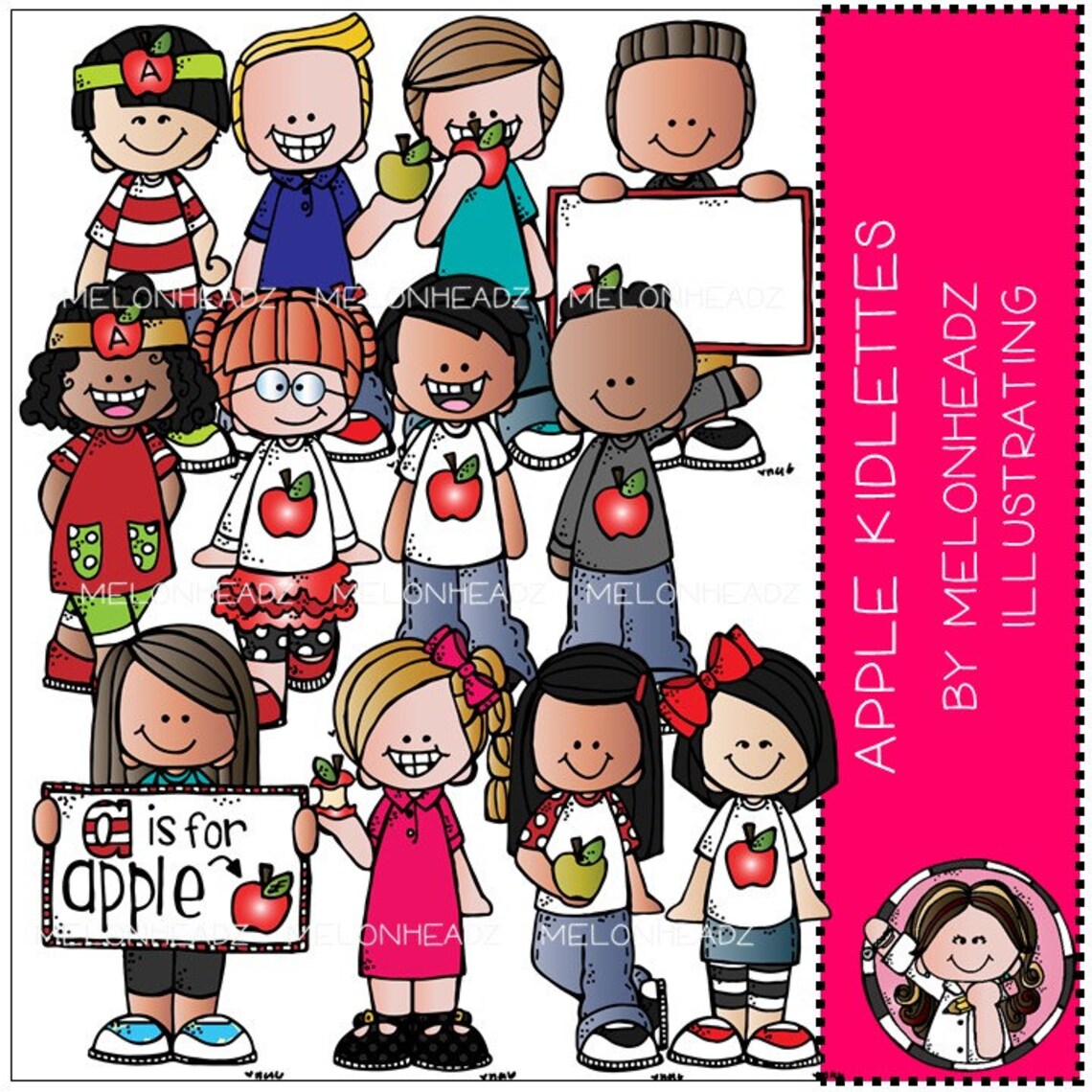 Apple Kidlettes Clip Art Combo Pack - Etsy