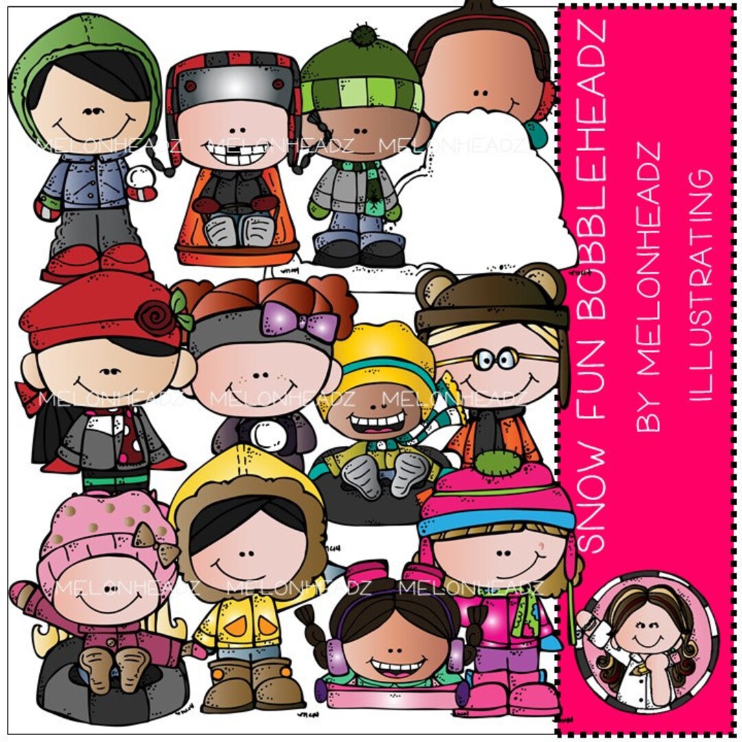 Snow Fun Clip Art - Bobbleheadz - Etsy
