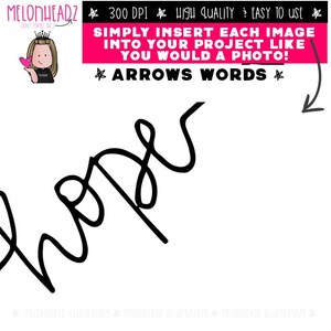 Arrows Clip Art, Words, Page Breaks LINE ART - Etsy