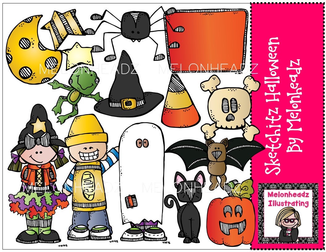 Halloween Clip Art Sketchitz COMBO PACK - Etsy