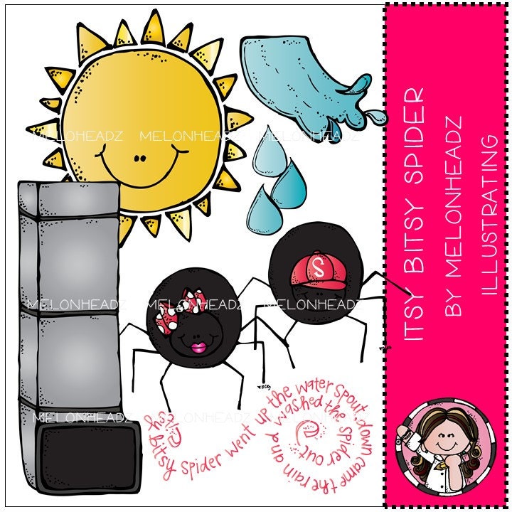 Itsy Bitsy Spider Water Spout Clipart