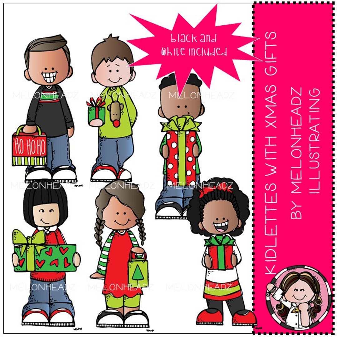 Kidlettes Clip Art - With Xmas Gifts - Mini - Etsy