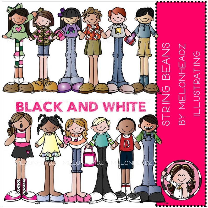 String Beans Clip Art - BLACK AND WHITE - Etsy