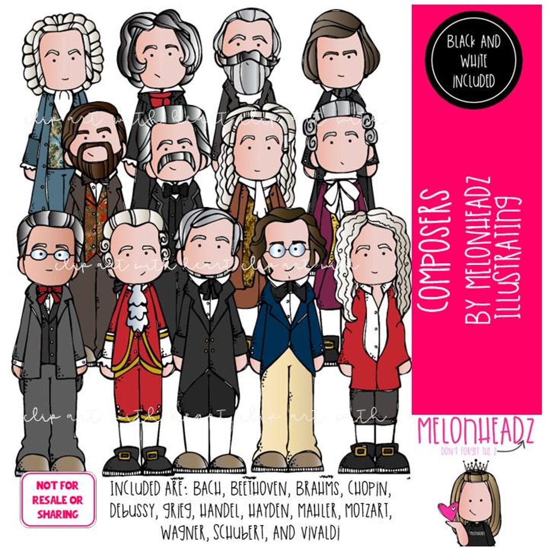 Composers Clip Art, Historical Figure COMBO PACK - Etsy