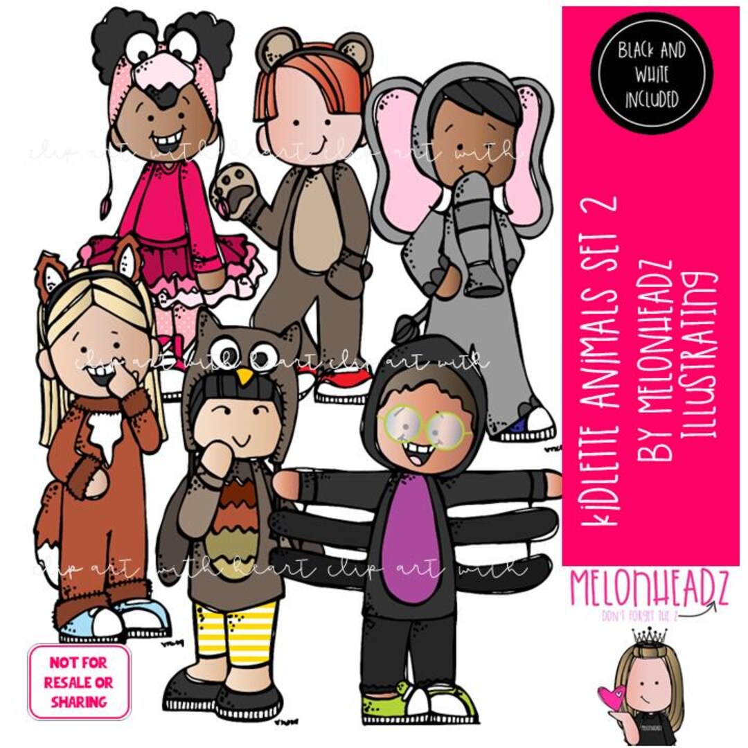 Kidlette Animals Clip Art, Costume Clip Art, Halloween Clip Art Mini - Etsy