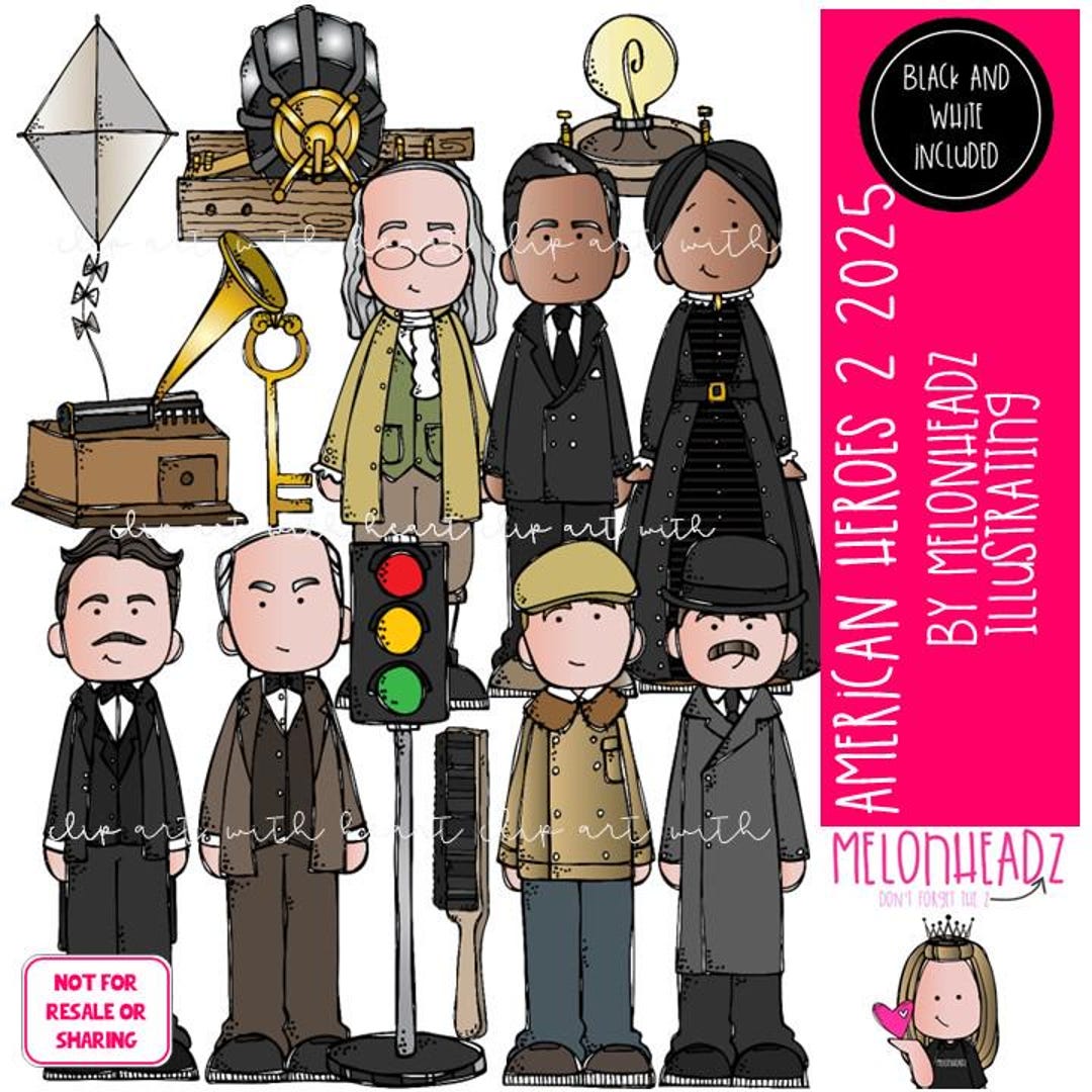 American Heroes Clip Art 2 2025, Historical Figures Clip Art, Inventor ...
