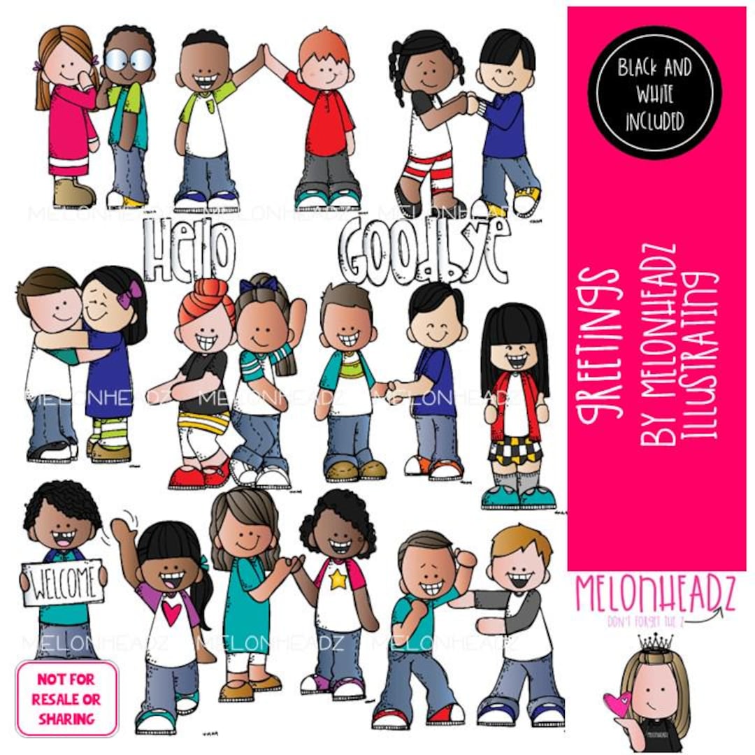 Greetings Clip Art, Welcome Clip Art, Hello and Goodbye Clip Art COMBO ...