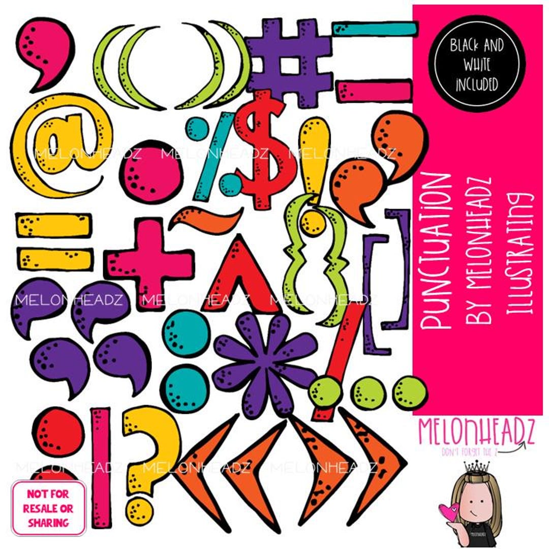 Punctuation Clip Art, Math Symbols Clip Art, Grammar Clip Art COMBO ...