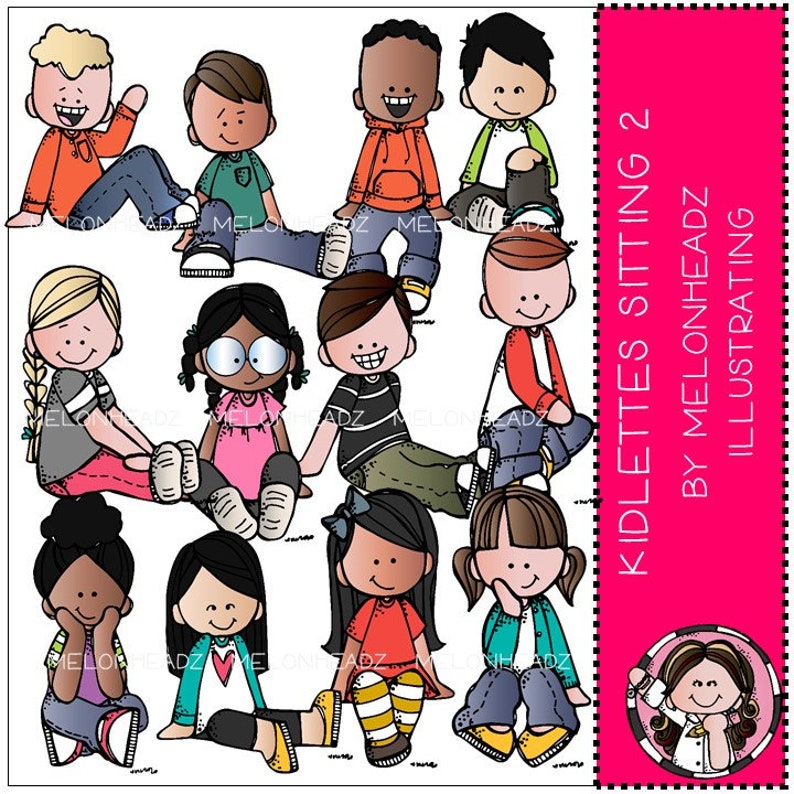 Kidlettes Clip Art Sitting COMBO PACK - Etsy