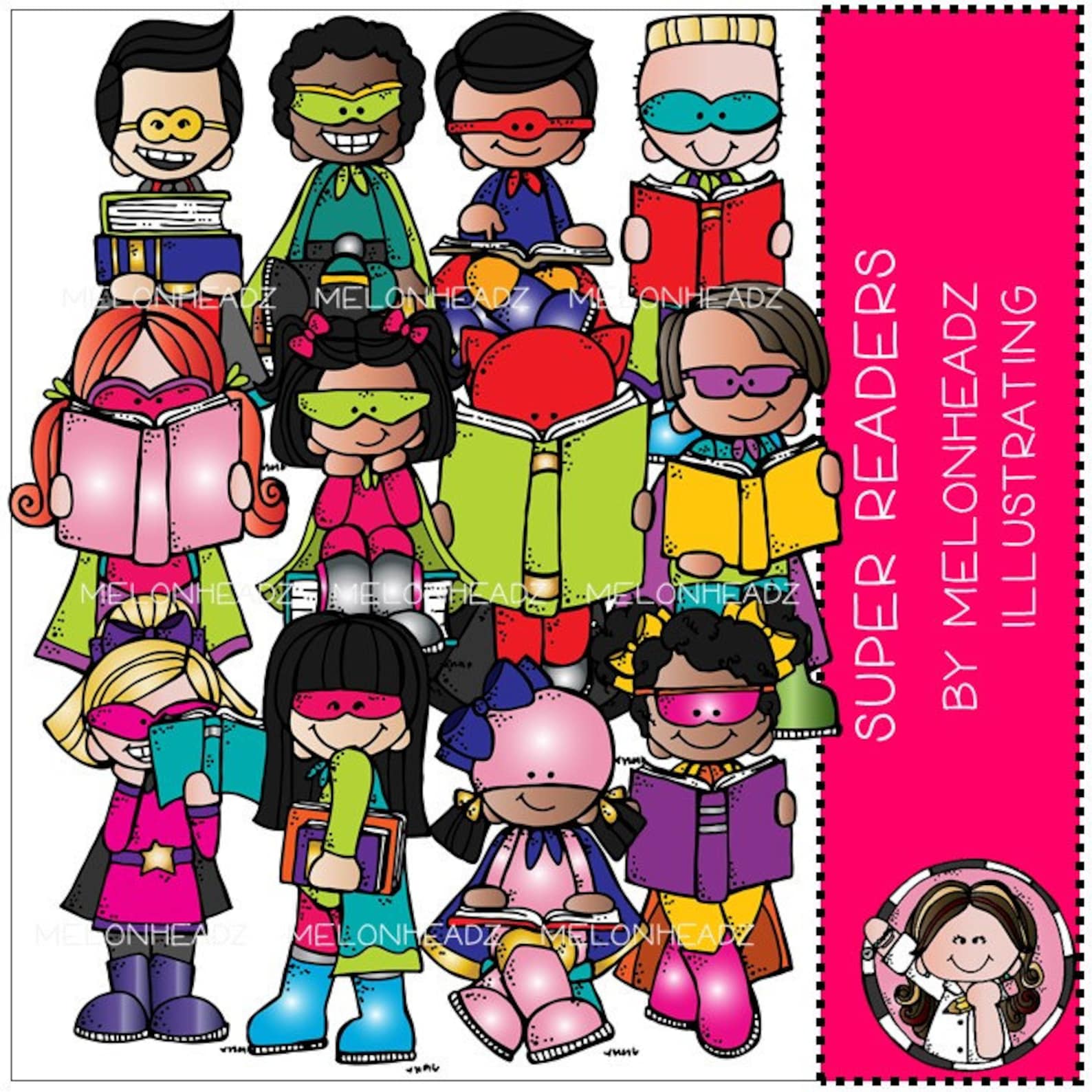 Super Reader Clip Art - Etsy