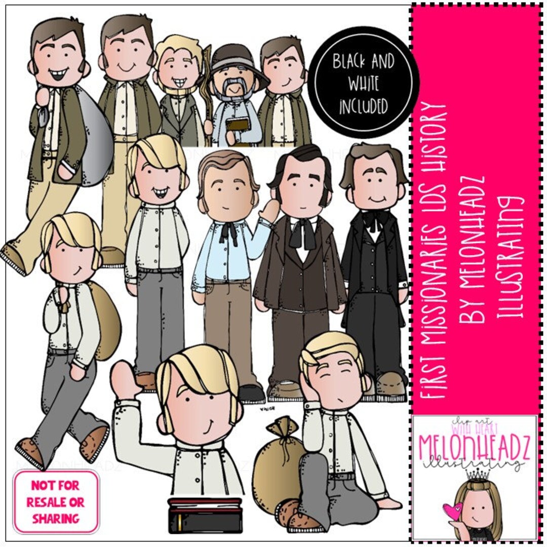 First Missionaries LDS History Clip Art Digi Stamps Mini - Etsy