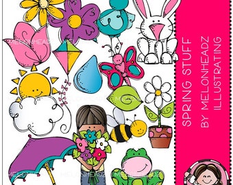 Happy Spring Clip Art Designs Graphics Illustrations Sublimation PNG ...
