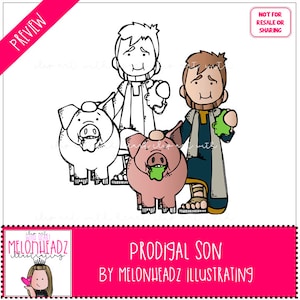 Prodigal Son Clip Art - Mini - Bible - Etsy