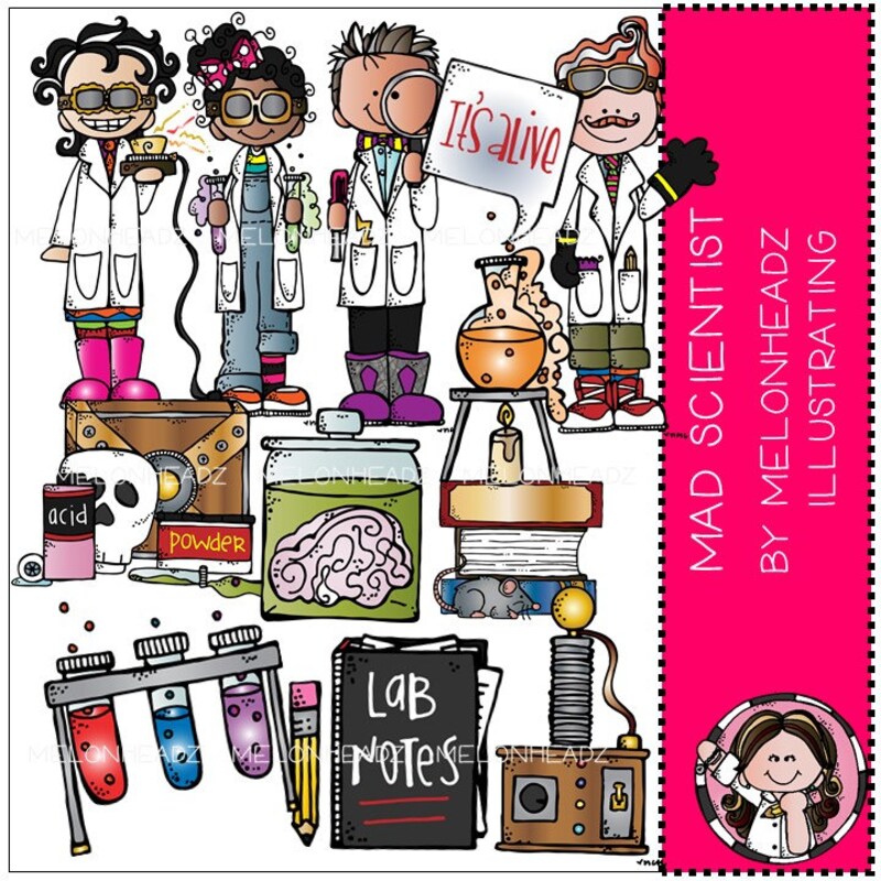 Mad Scientist Clipart - Etsy