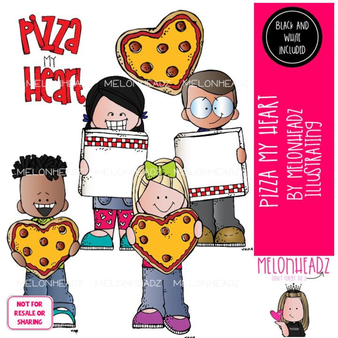 Pizza My Heart Clip Art, Valentine's Day, Pun Mini - Etsy UK