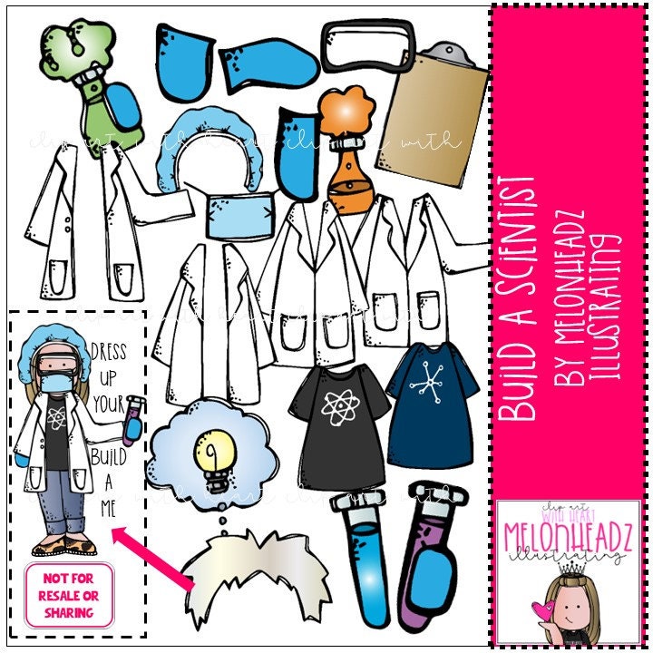 Build-a-scientist Clip Art - Build-a-me/teacher - COMBO PACK - Etsy