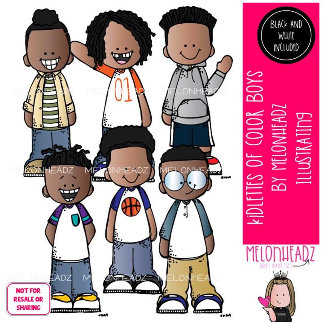 Kidlettes of Color Clip Art, Boys Clip Art, African American Clip Art ...