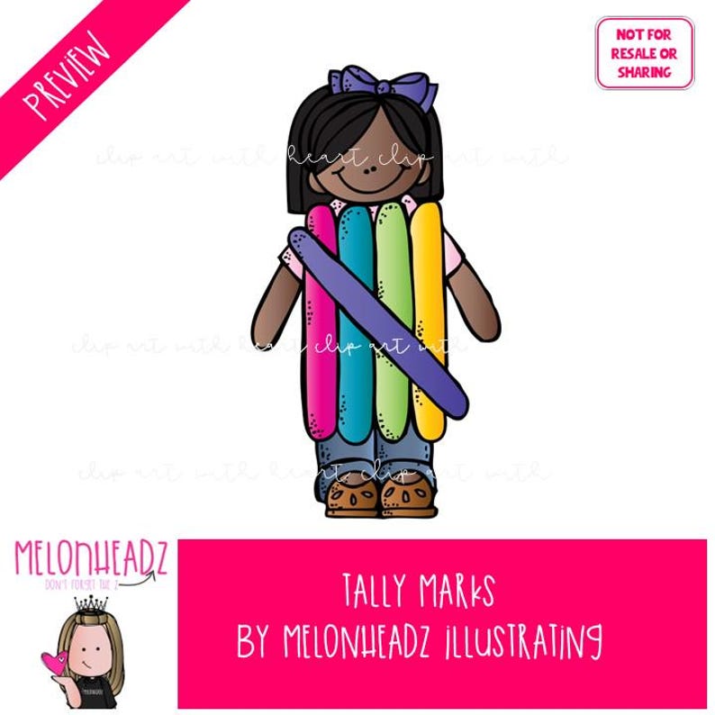 Tally Marks Clip Art, Math Clip Art, Counting Clip Art COLORED Version ...