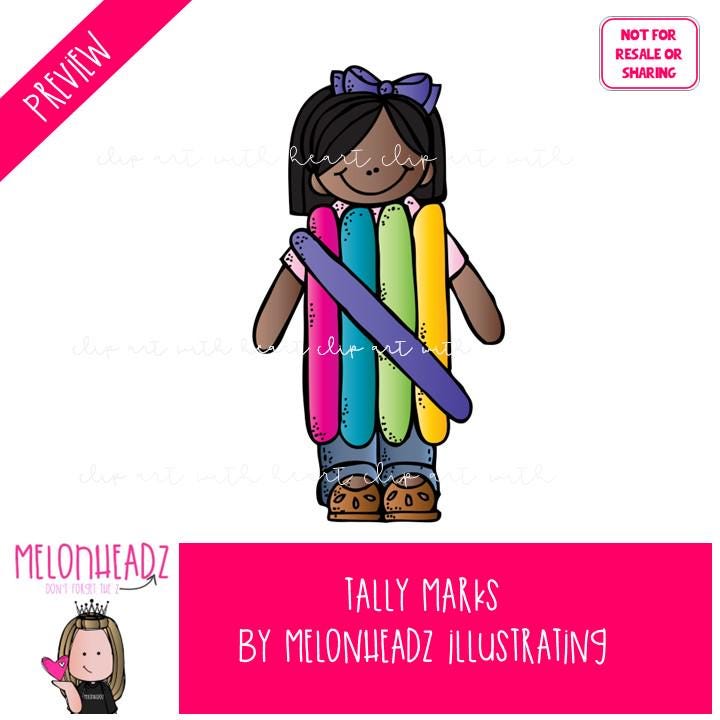 Tally Marks Clip Art, Math Clip Art, Counting Clip Art COLORED Version ...