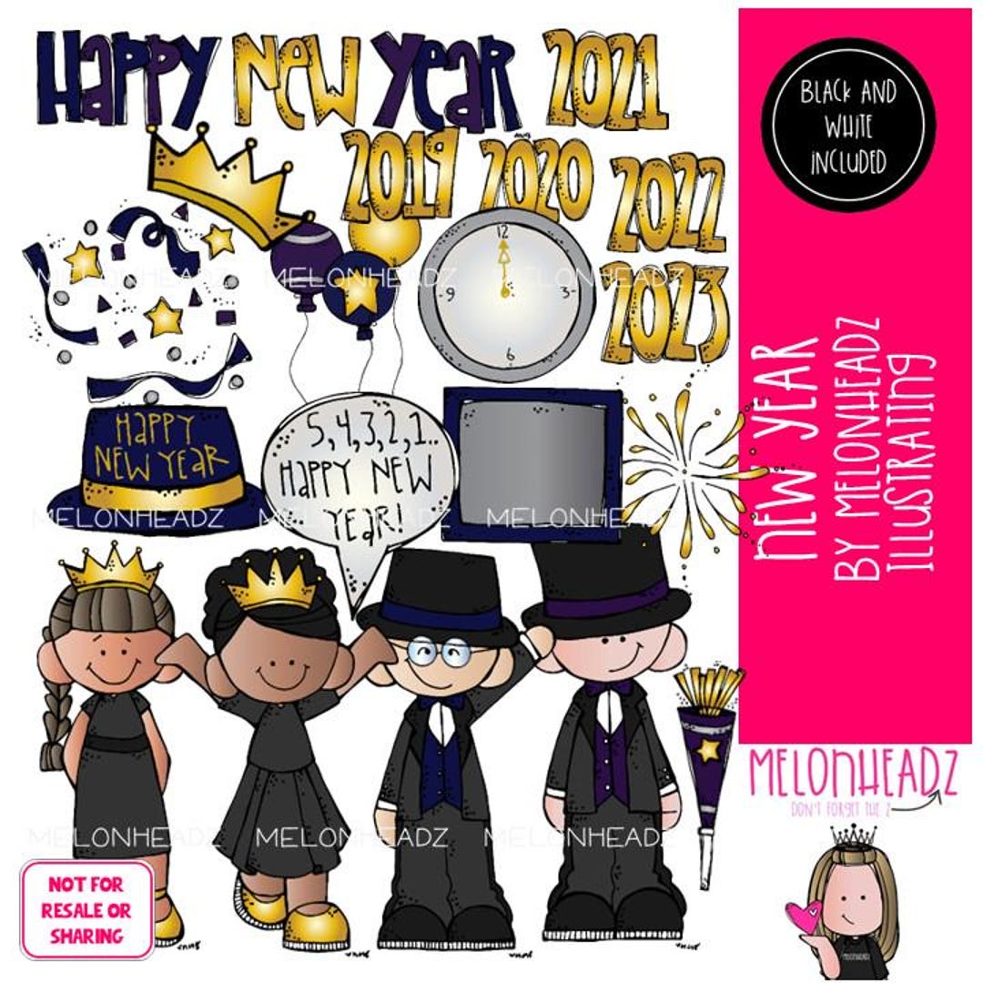 New Year Clip Art, Holiday COMBO PACK - Etsy