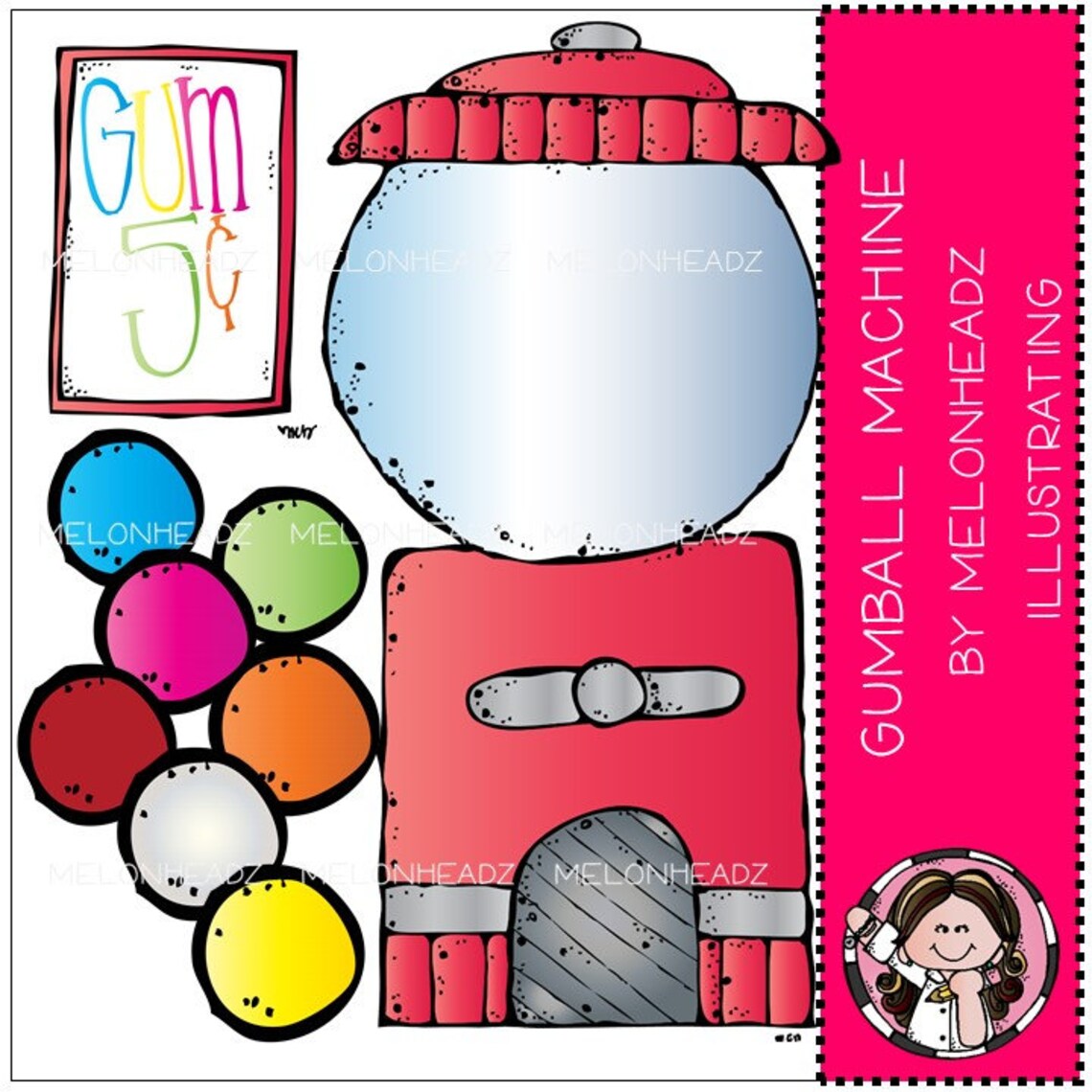 Gumball Machine Clip Art Combo Pack - Etsy