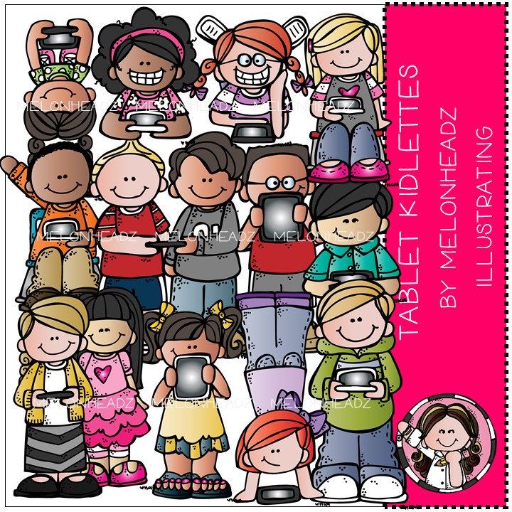 Tablet Kidlettes Clip Art Combo Pack - Etsy