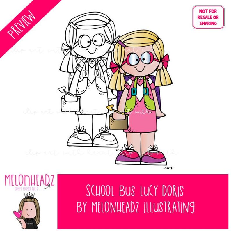 School Bus Clip Art, Lucy Doris, Melonheadz Character, Bus Stop Mini ...