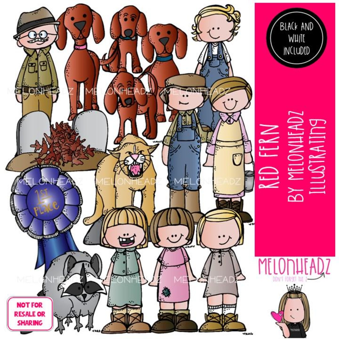 Where the Red Fern Grows Clip Art, Literature, Book Companion COMBO ...