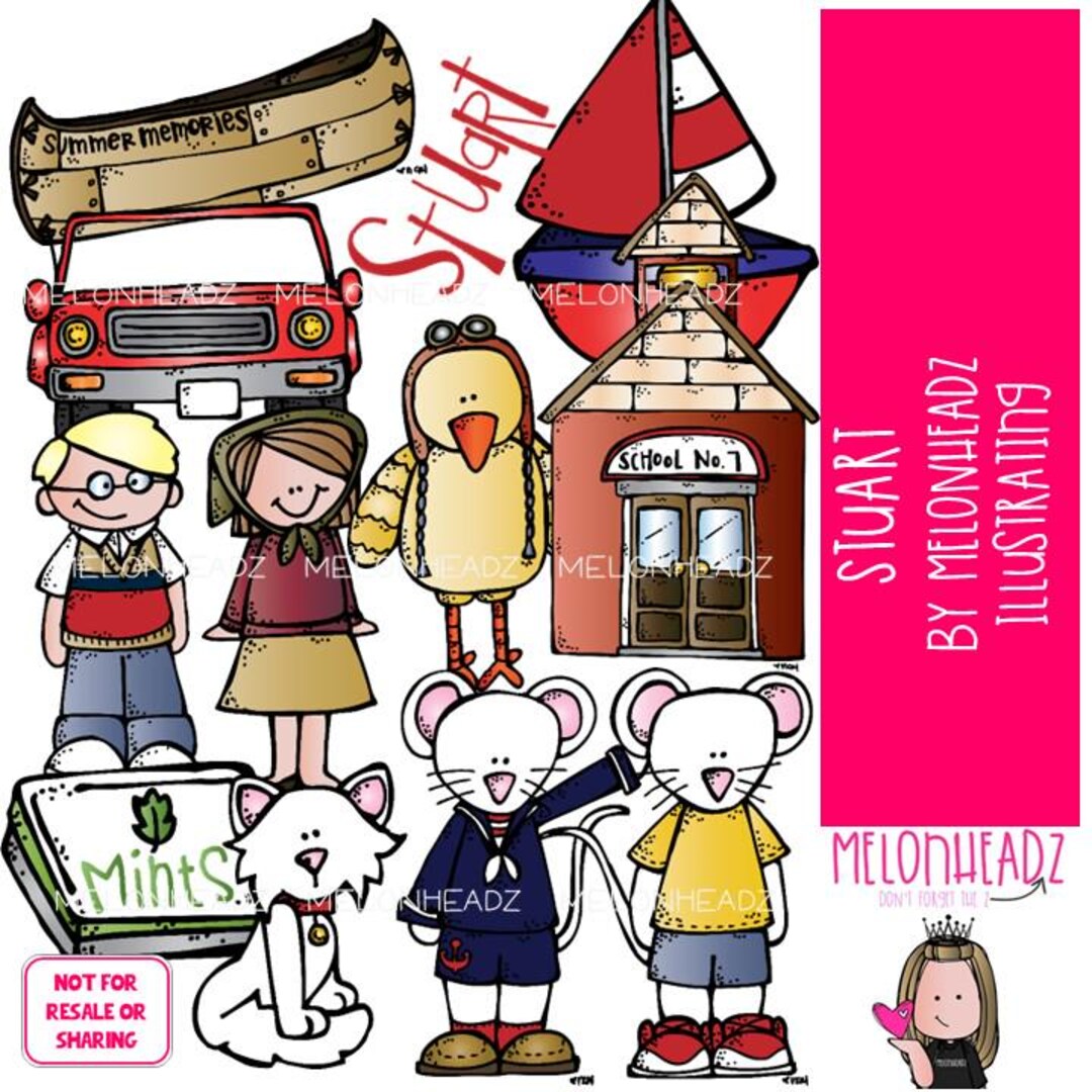 Stuart Clip Art, Mouse, Literature, Book Companion COLORED Version ...